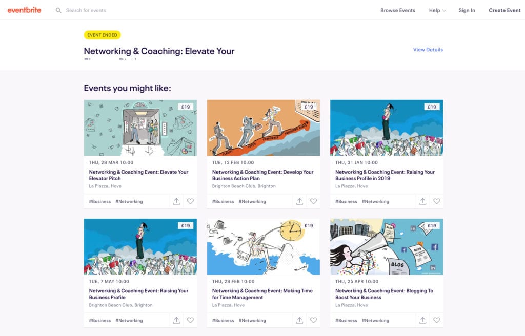 Illustrations for Eventbrite invitations - Chie Consulting